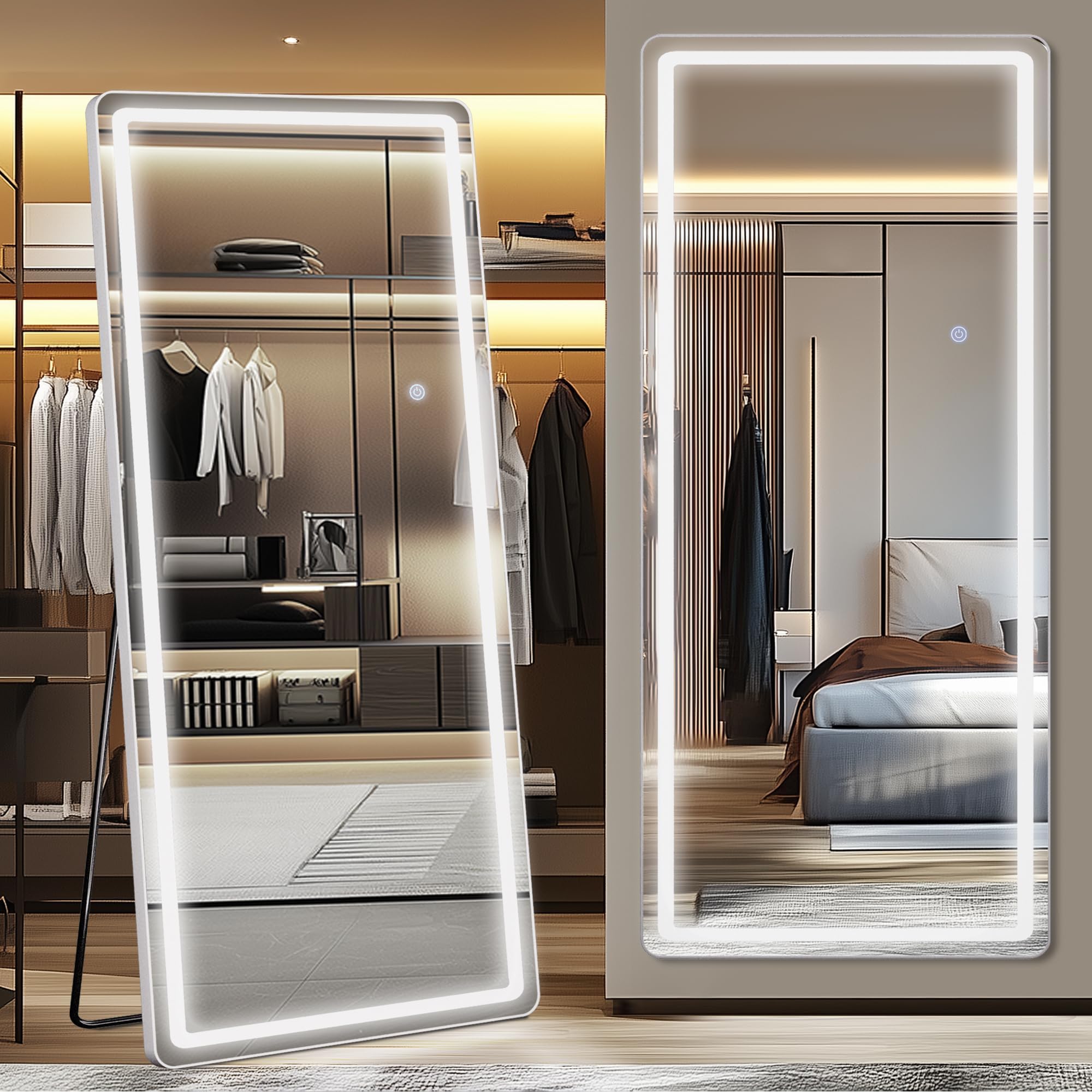 Amazon.com: osemy 71''x 31'' Full Length Mirror with Lights, LED Full ...