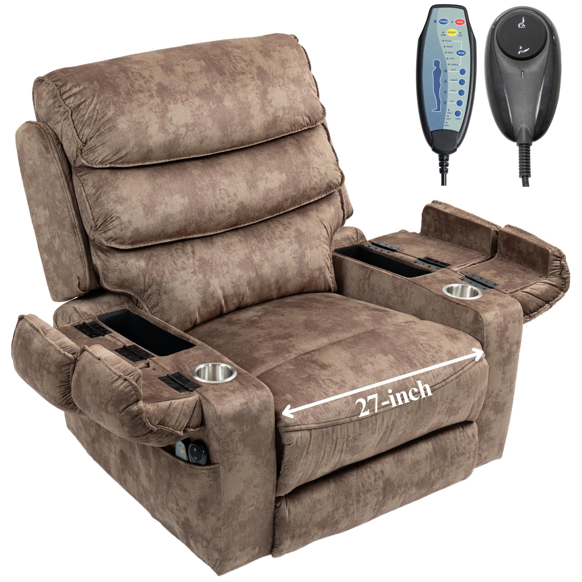 Amazon.com: JUUXO Oversized Recliner Chair 27-inch Wide Seat with ...