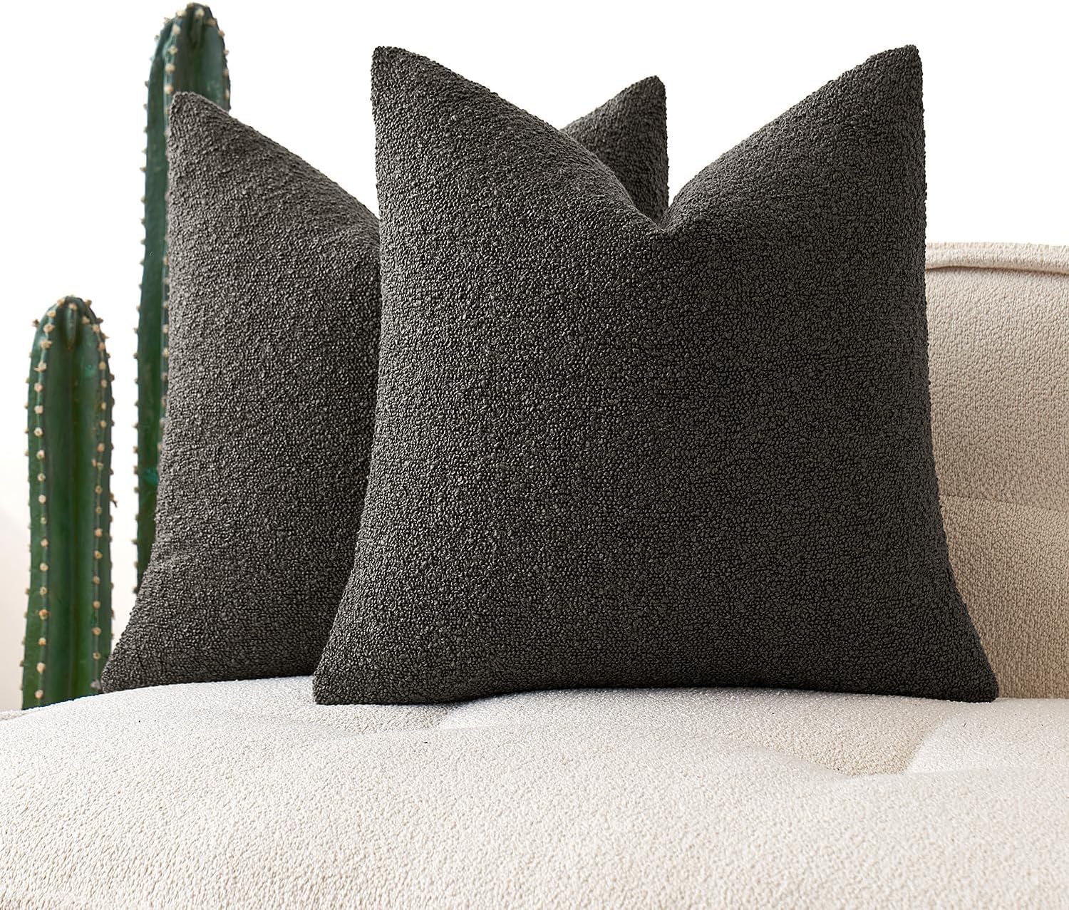 Amazon.com: MIULEE Set of 2 Dark Brown Throw Pillow Covers 20x20 Inch ...