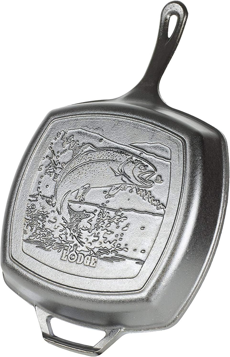 Lodge L8SGP3 10.5 Inch Square Cast Iron Grill Pan with Helper Handle ...