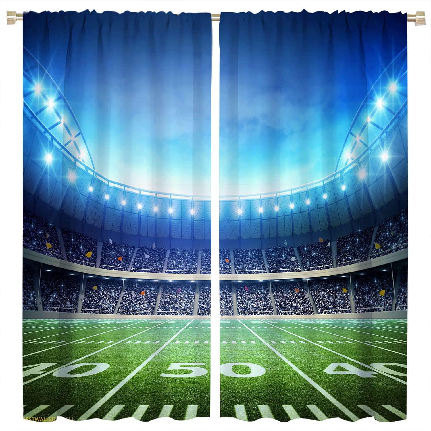 Amazon.com: KKH Sports American Football Window Curtain Fabric Rod ...