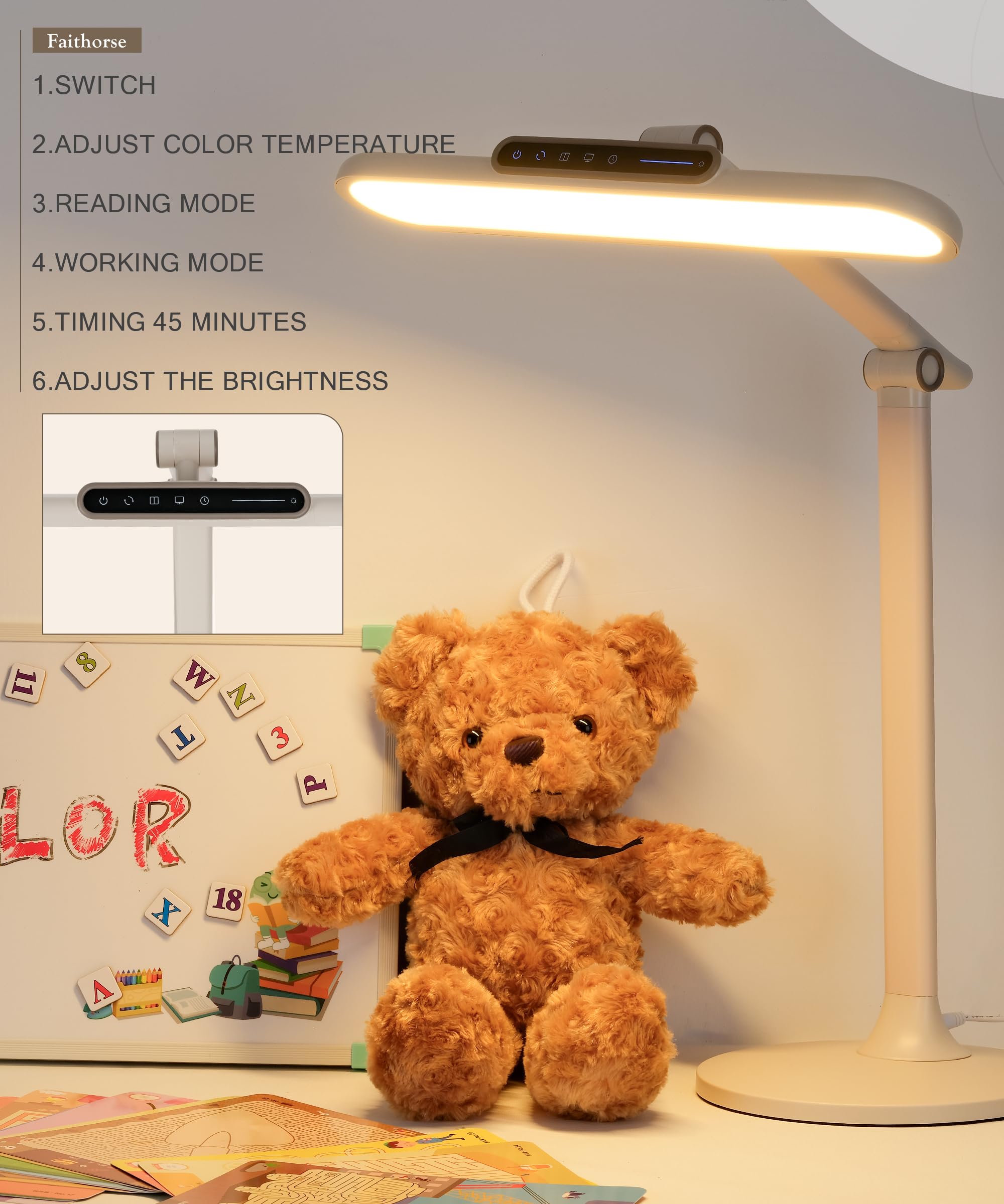 Snapklik.com : Faithorse Full Spectrum Desk Lamp For Kids, Eye-Caring 5 ...