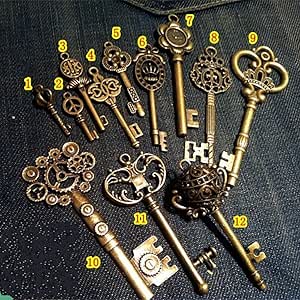 Amazon.com: bouti1583 Vintage Skeleton Keys Charm Set Royal Key in ...