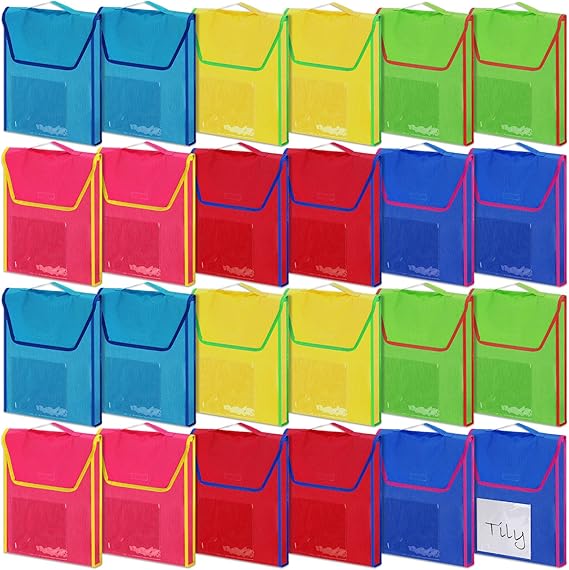 Amazon.com : 24 Sets Large Book Pouches Book Buddy Bags for Classroom ...