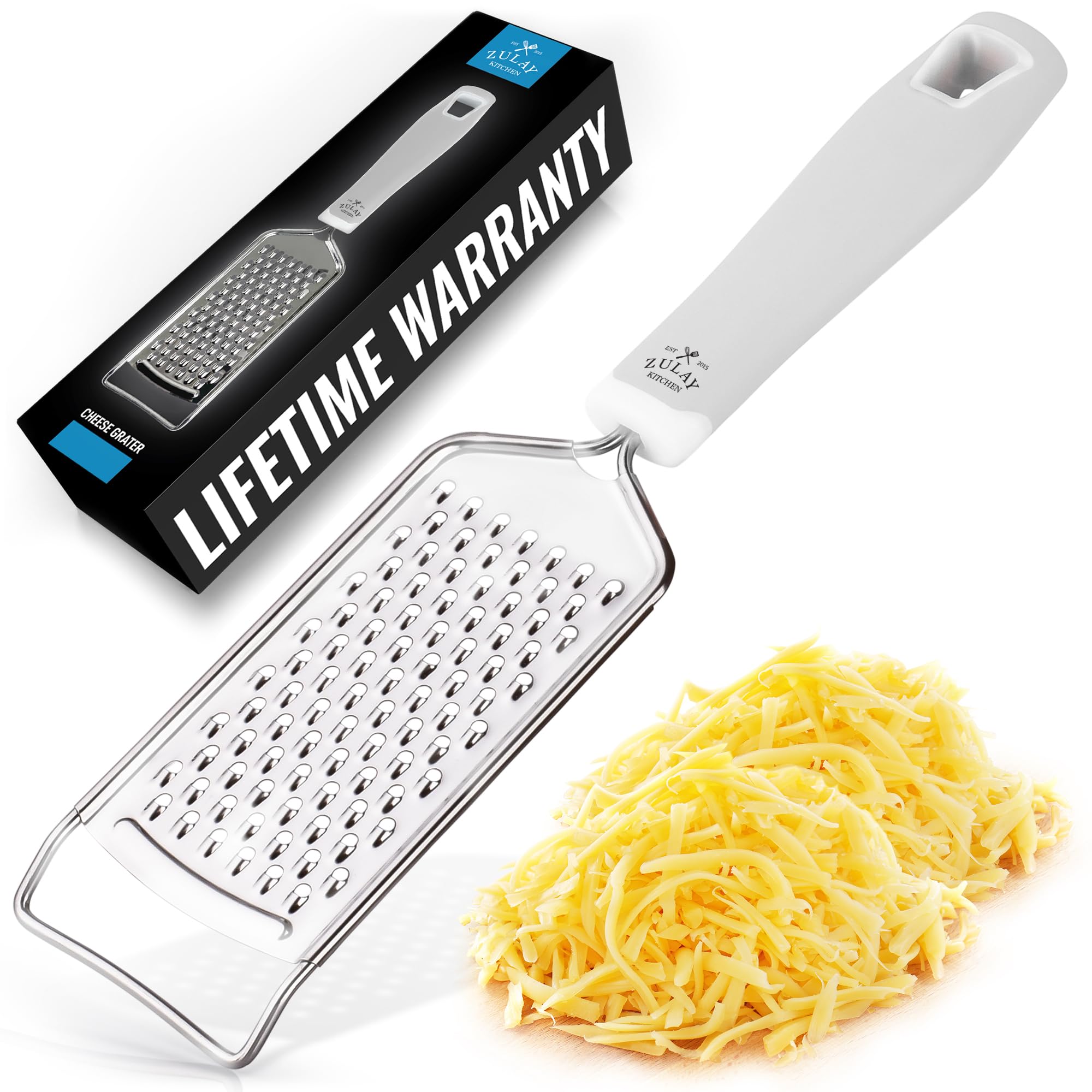 Amazon.com: Zulay Kitchen Professional Cheese Grater Stainless Steel ...