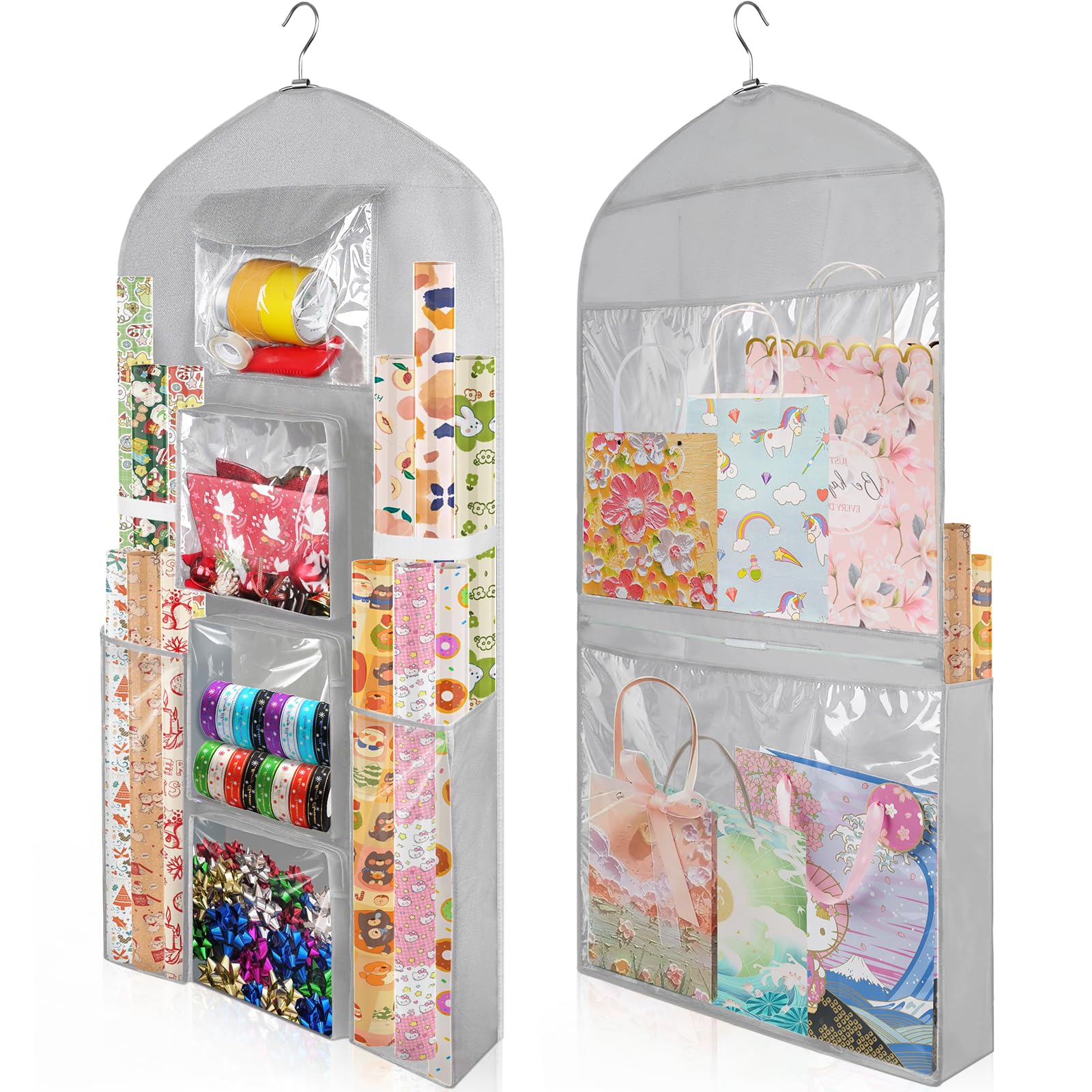 Amazon.com: Woodoulogy Hanging Gift Wrapping Paper Storage, 48x24 ...