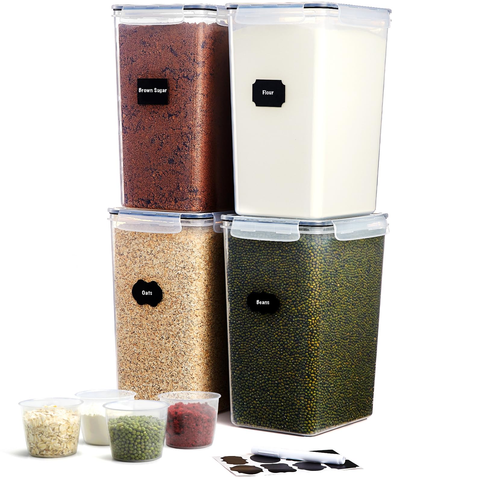 Lifewit Recipientes Extra Grandes para Almacenar Alimentos 6.5L 4 Uds ...