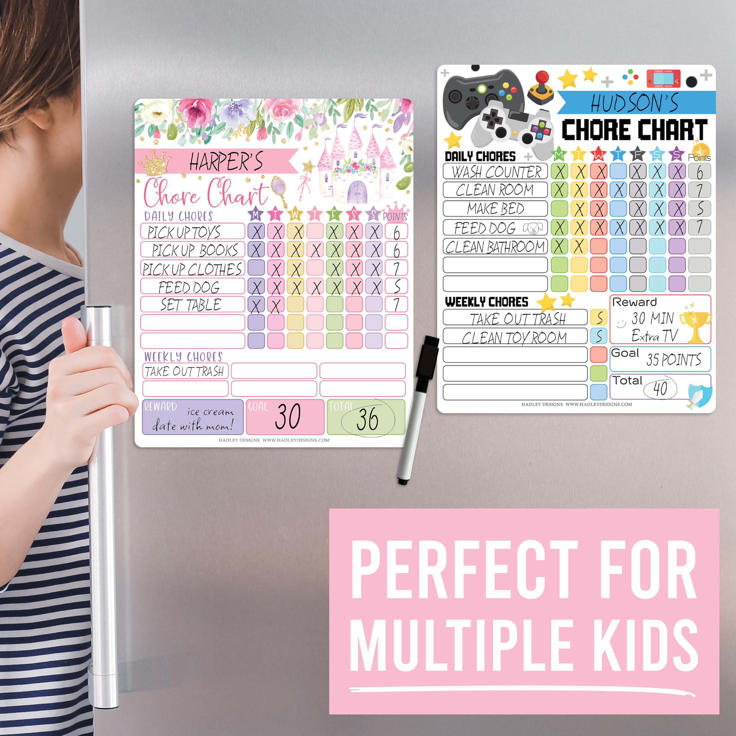 Snapklik.com : Hadley Designs Princess Magnetic Chores Chart For Kids ...