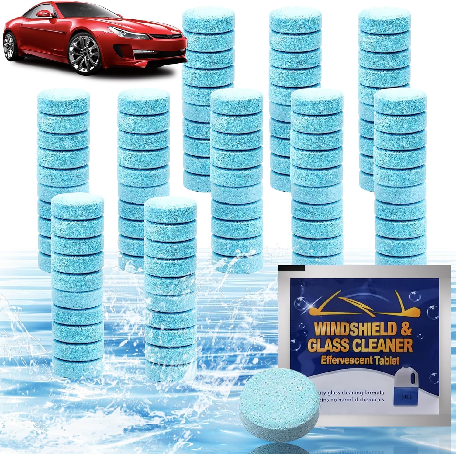 TEKCOOL Concentrated Automotive Glass Wiper Cleaning Tablets, Car ...