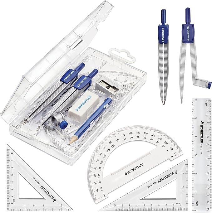 STAEDTLER School Kit Math Geometry Set - Precise Measuring Tools