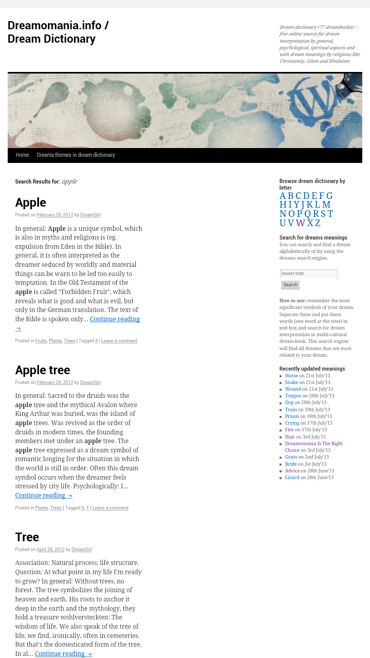 Dream meanings in dictionary Dreamomania.info - App on Amazon Appstore