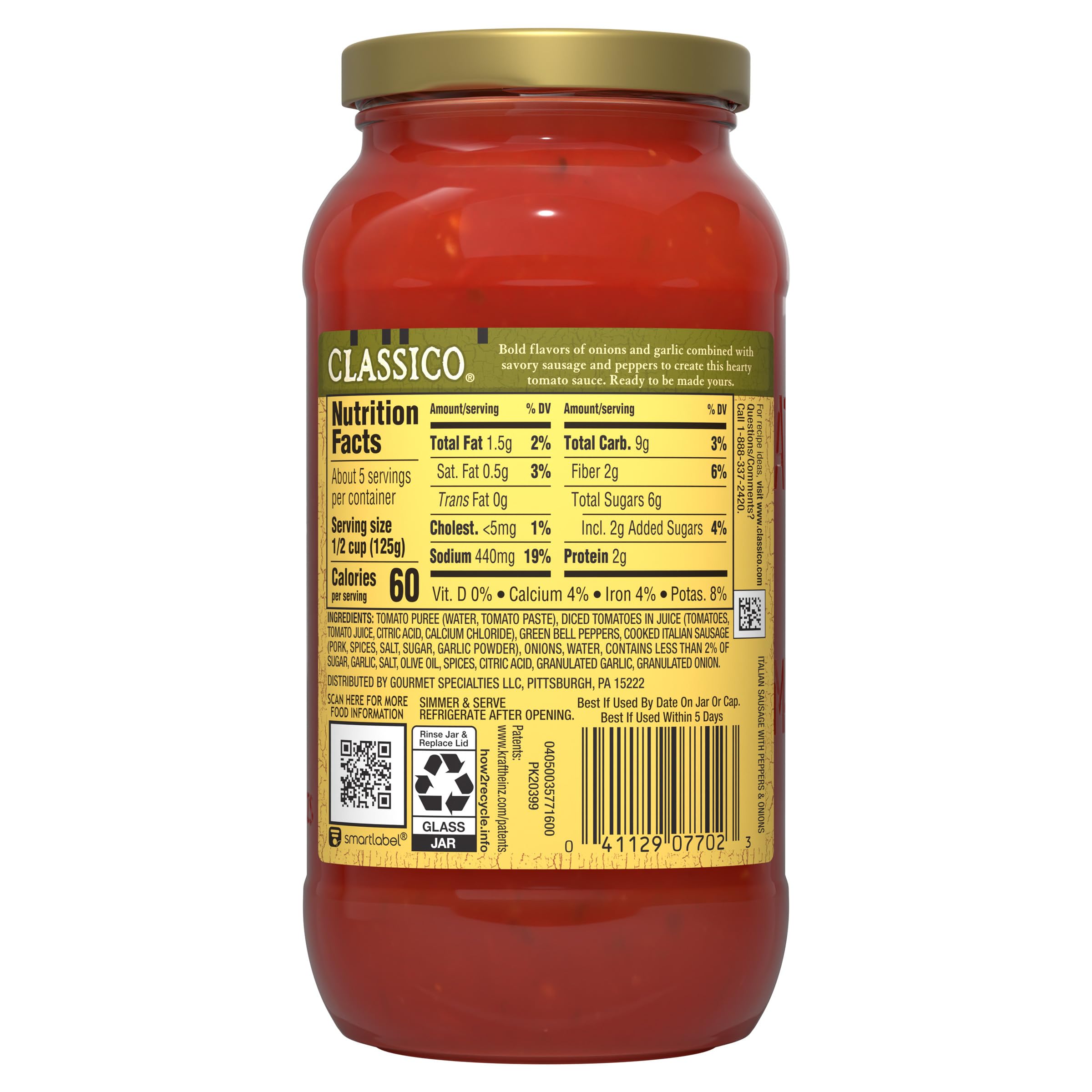 Snapklik.com : Classico Italian Sausage Spaghetti Pasta Sauce