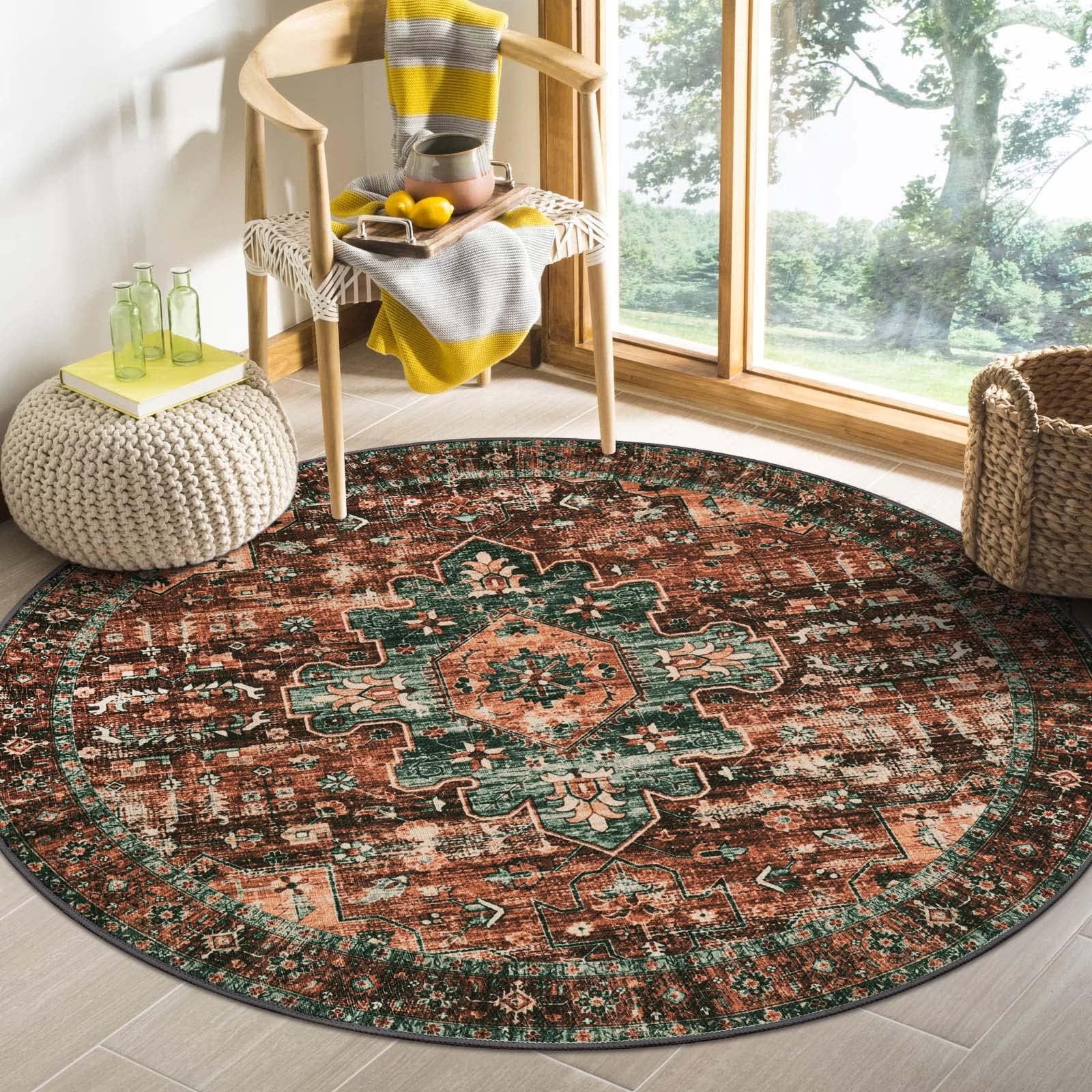 Amazon.com: LIVEBOX Oriental Circular Rug 4ft - Retro Round Rug ...