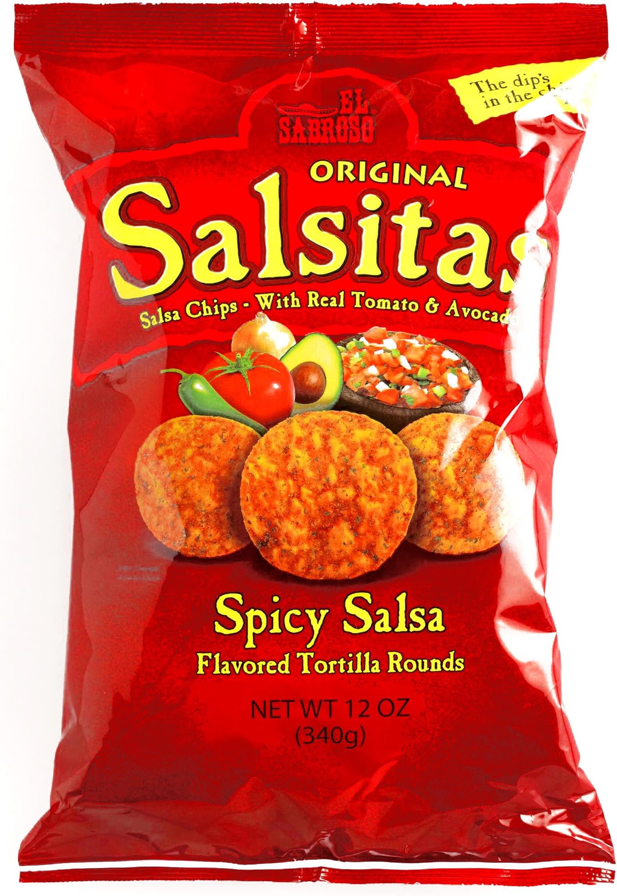 Amazon.com: El Sabroso Original Salsitas, Spicy Salsa Tortilla Rounds ...
