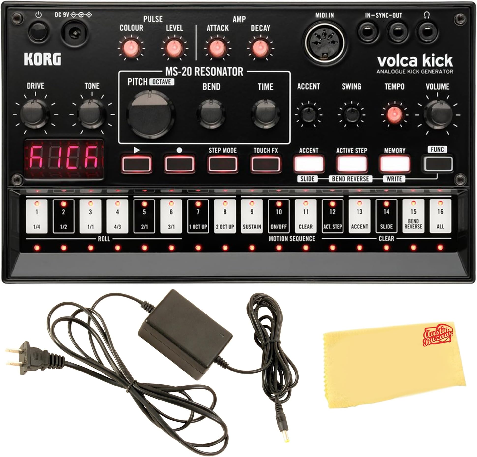 Amazon.com: Korg Volca Kick Analogue Kick Generator Bundle with Power ...