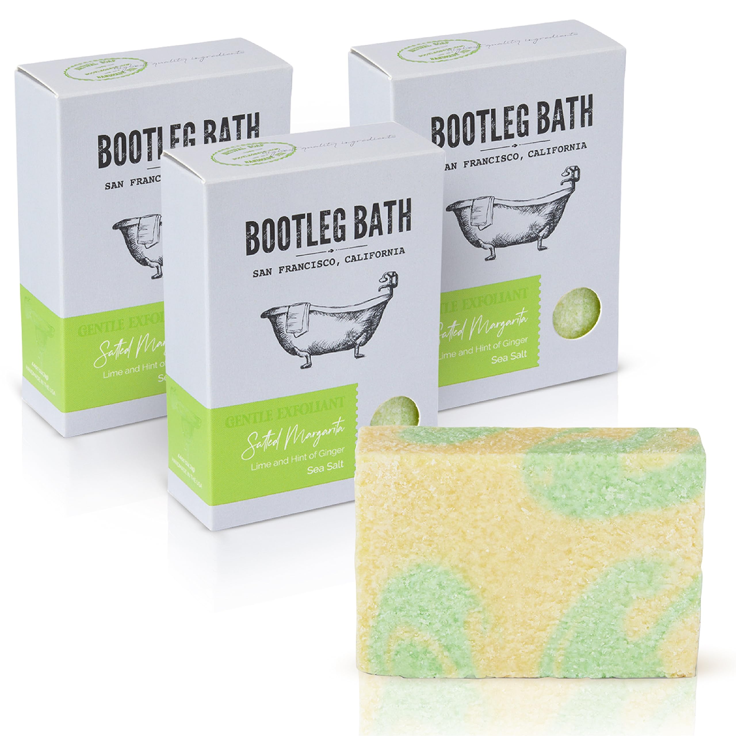 Amazon.com : BOOTLEG BATH Natural Gentle Exfoliating Bar Soap- Citrus Blend with Sea Salt, Body ...