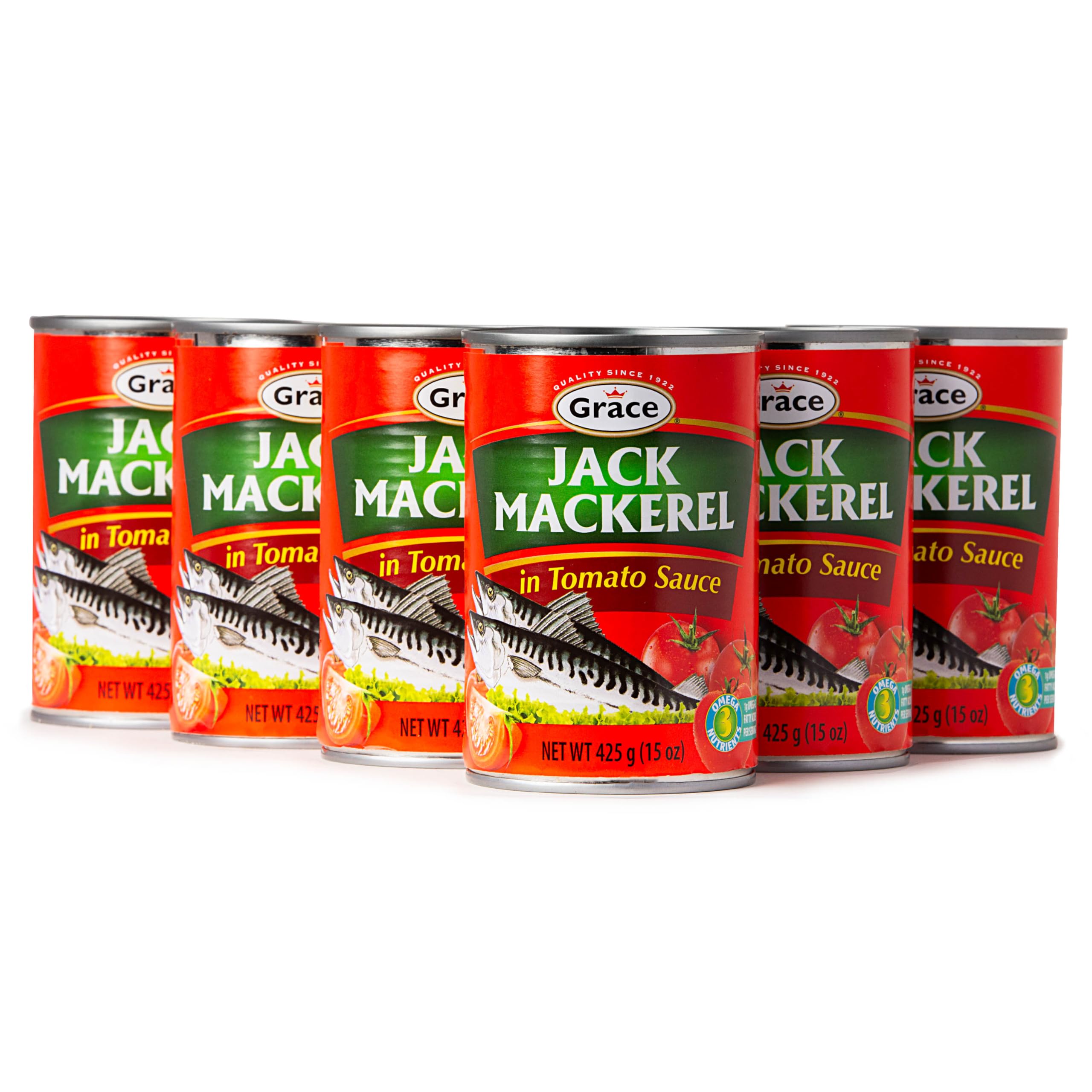 Amazon.com: Grace Jack Mackerel in Tomato Sauce 15oz - 6 Pack - Canned ...