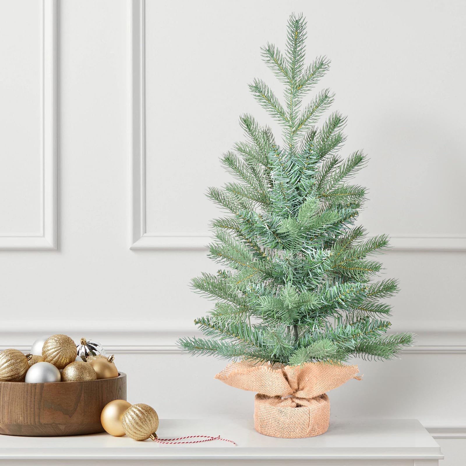2 Foot Artificial Christmas Trees 2 Feet Snow Flocked Pine Artificial