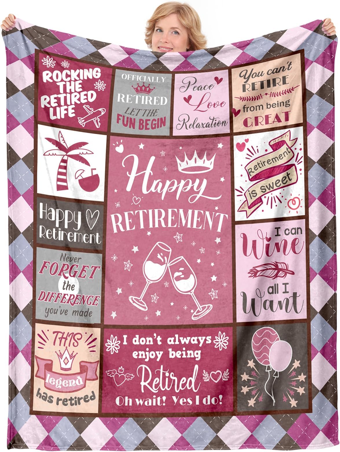Happy Retirement Blanket for Women - Best Retirement Gift, 60" x 50 ...