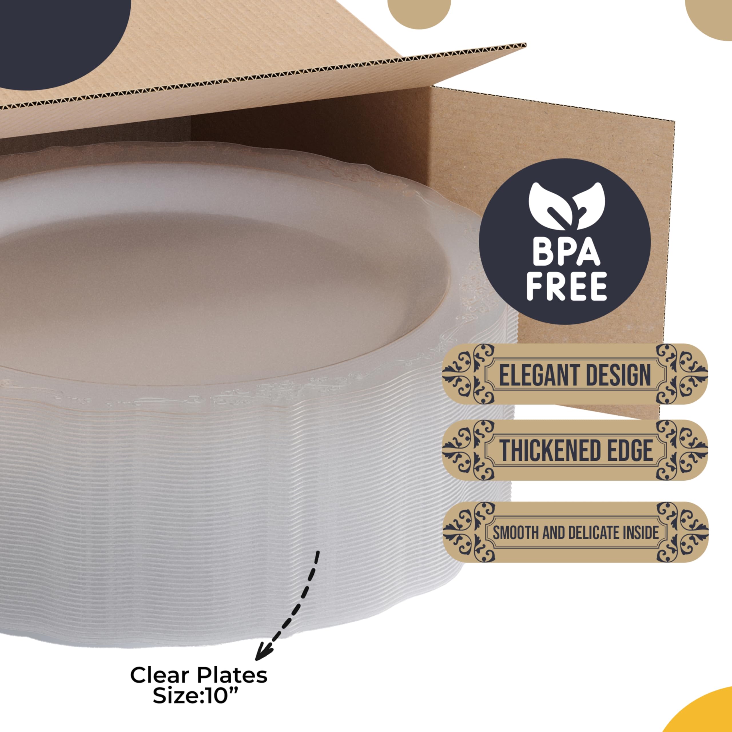 Snapklik.com : Victorian Plastic Plates - 60 Piece Disposable Party Set ...
