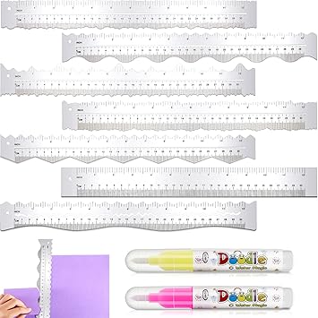 Amazon.com: Henoyso 7 Pcs Metal Paper Tearing Ruler Deckle Edge Craft ...