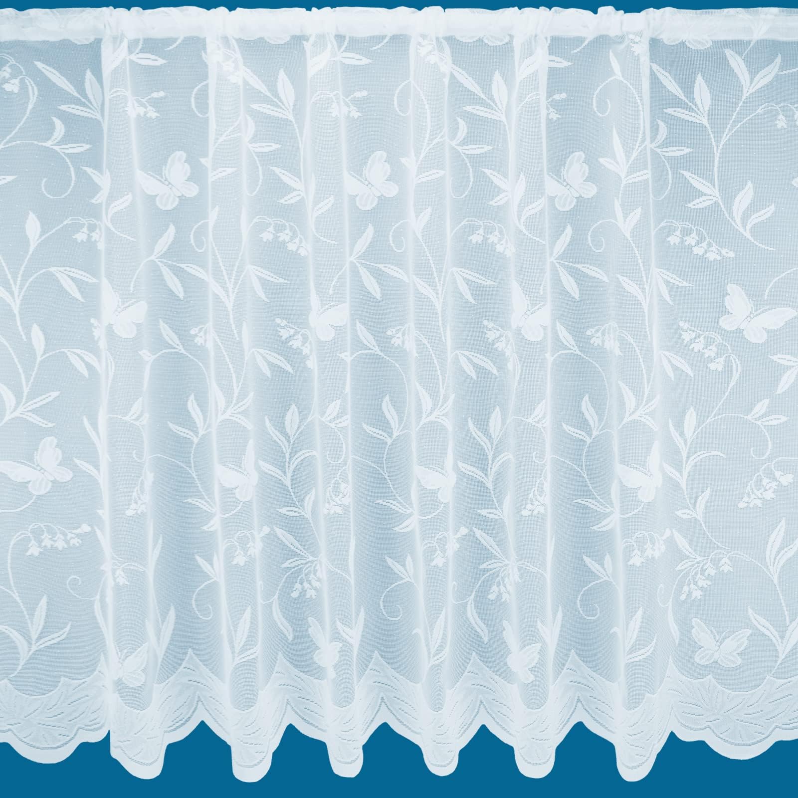John Aird Butterfly Net Curtain White - Width Sold By The Metre - Drop ...