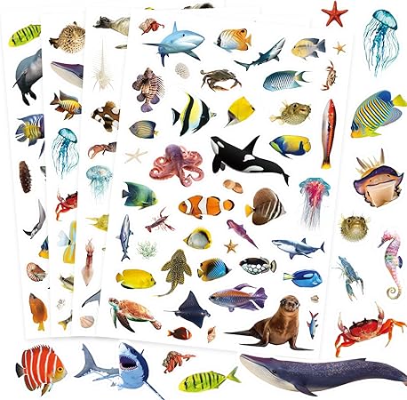 Amazon.com: Ocean Animals Stickers Party Favors 820 Counts Ocean Sea ...