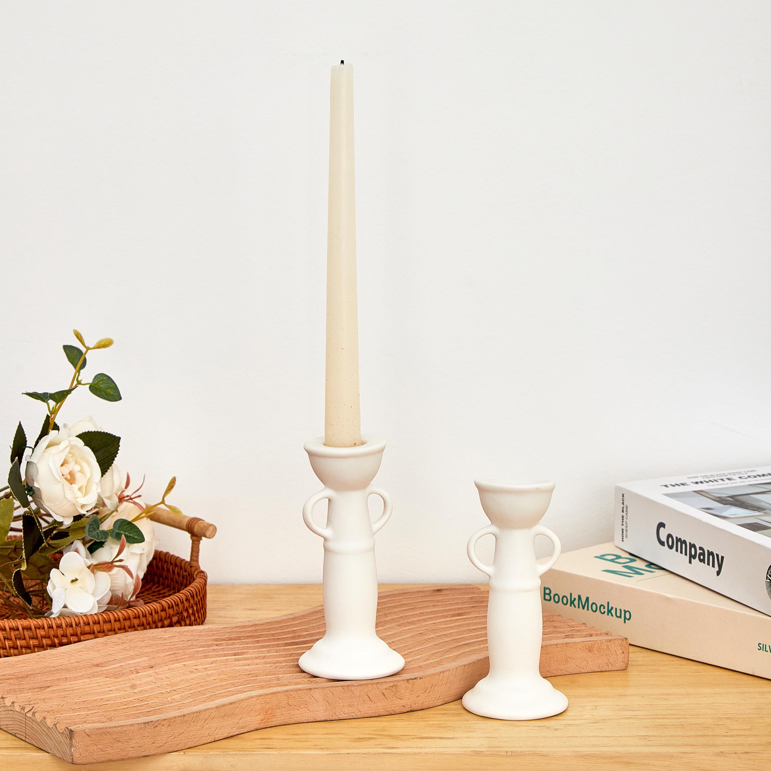 Amazon.com: Foraineam 6 Pack Ceramic Candle Holder with Handle ...