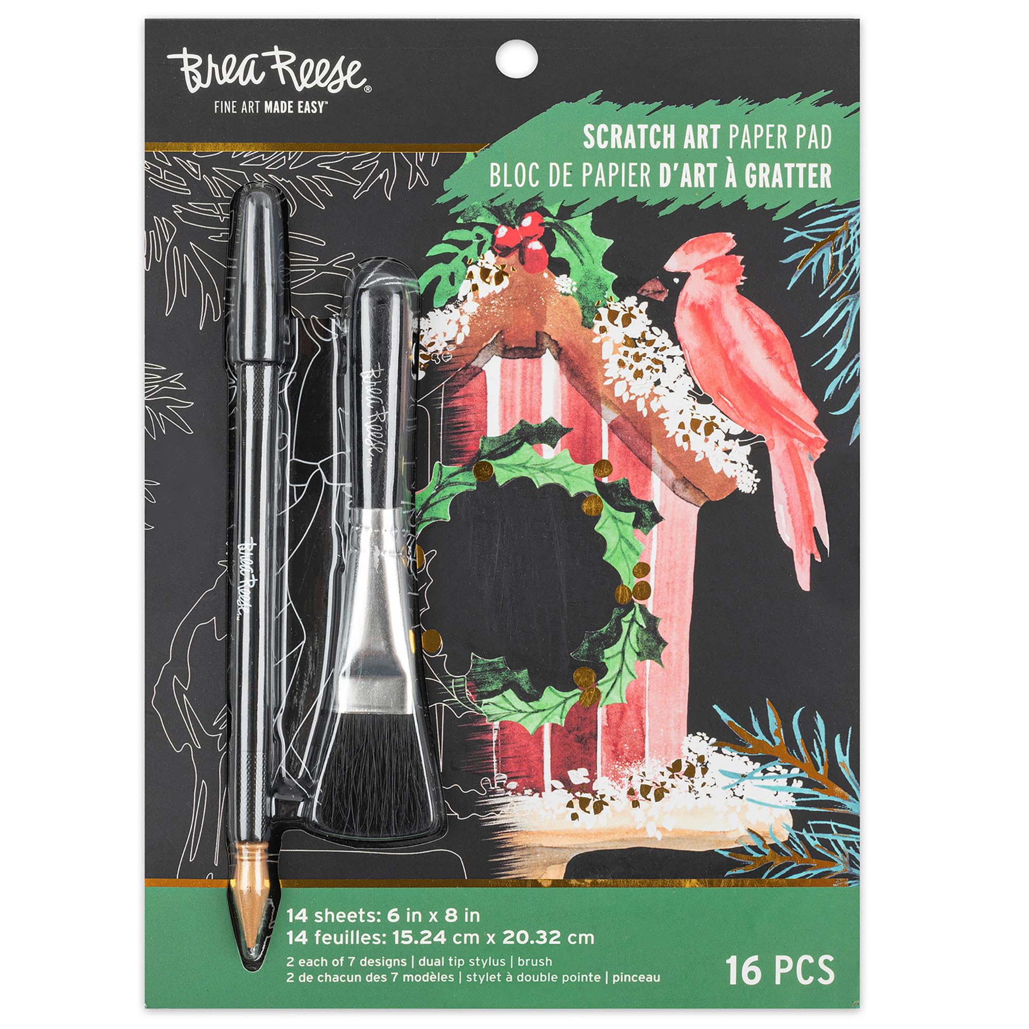 Amazon.com: Brea Reese: Scratch Art Paper Pad - Vintage Christmas - 14 ...