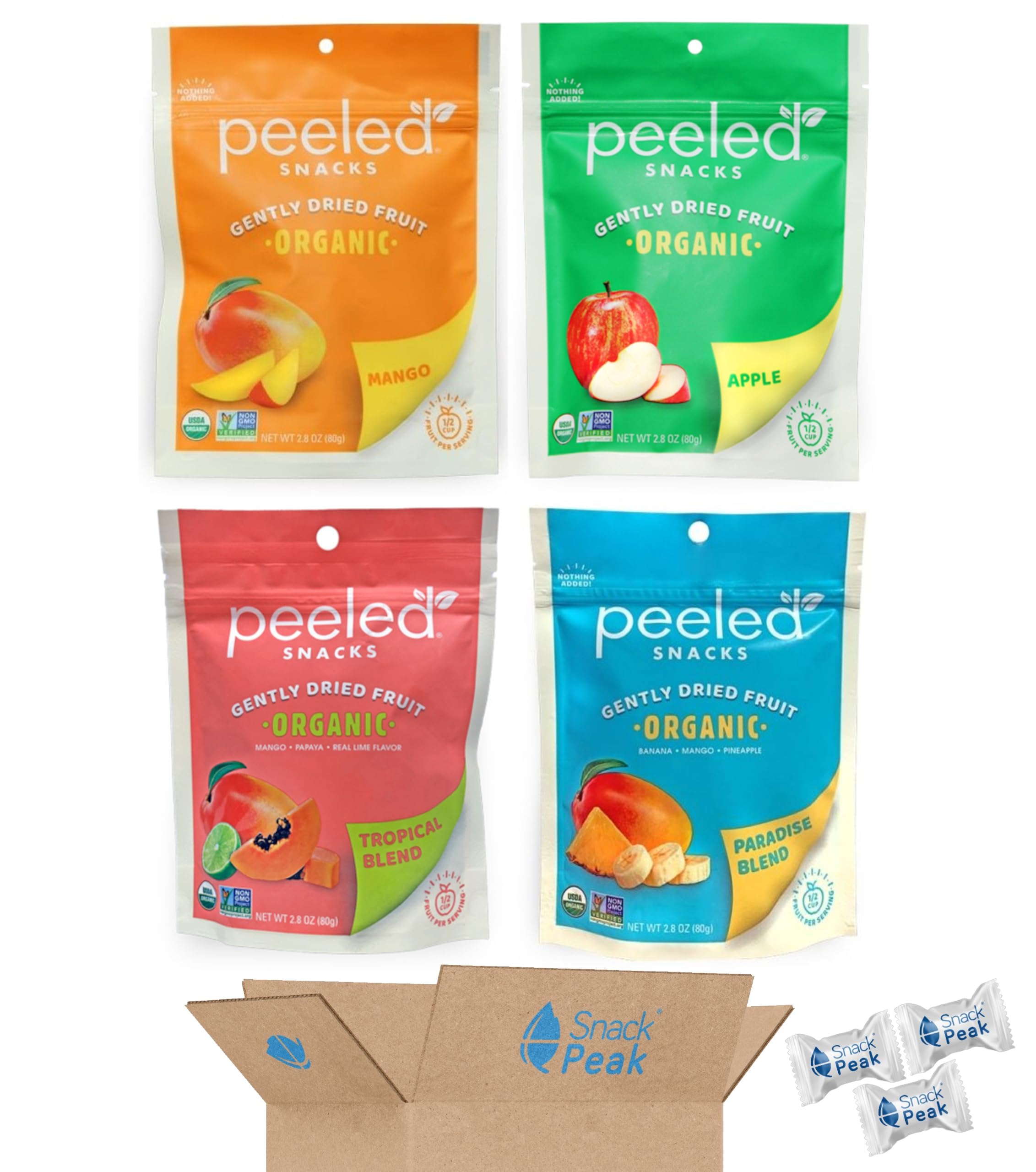 Amazon.com: Peeled Organic Snack Peak Variety Gift Box – Apple, Mango ...