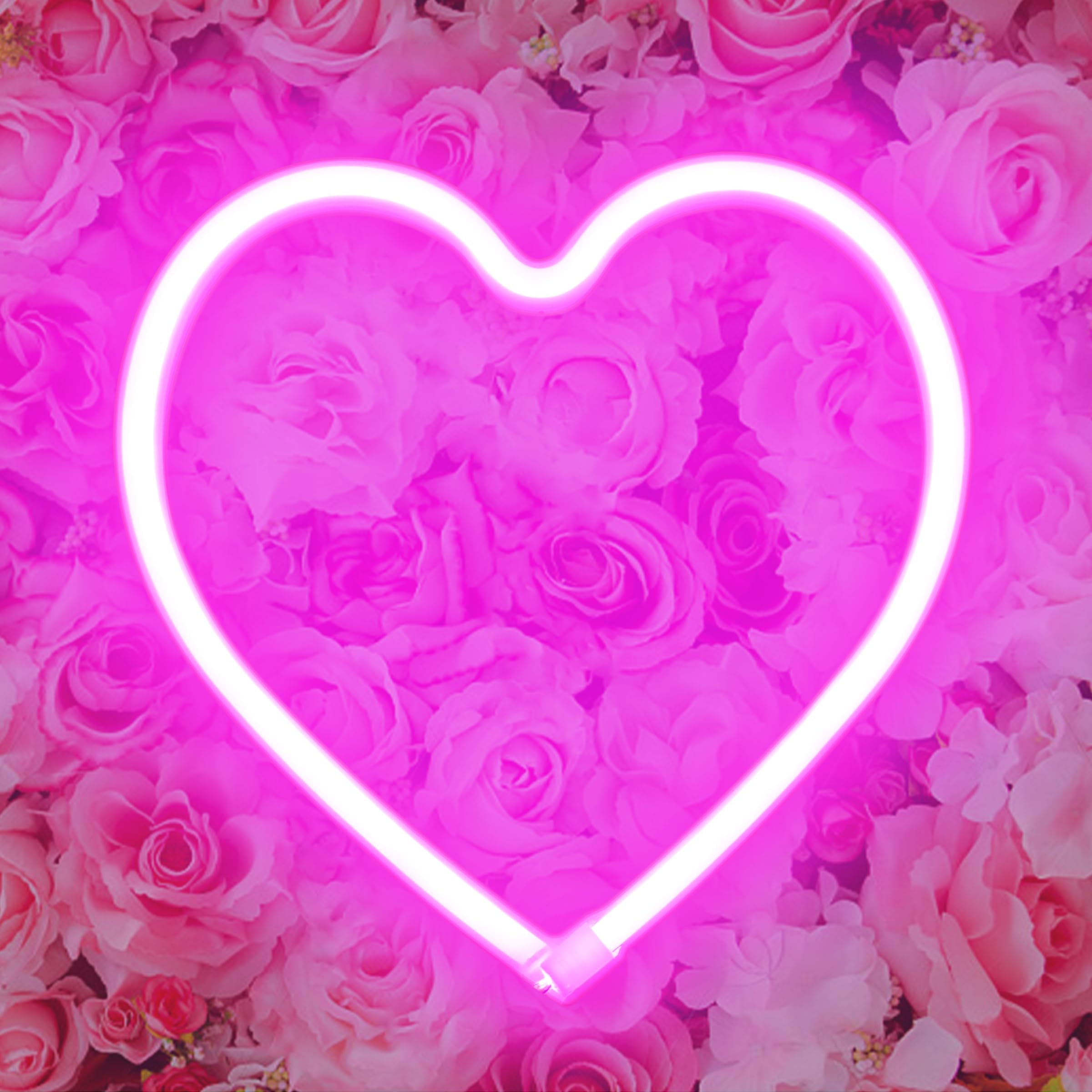 Amazon.com: Love Heart Neon Light Valentine's Gift for Kids or Her,LED ...