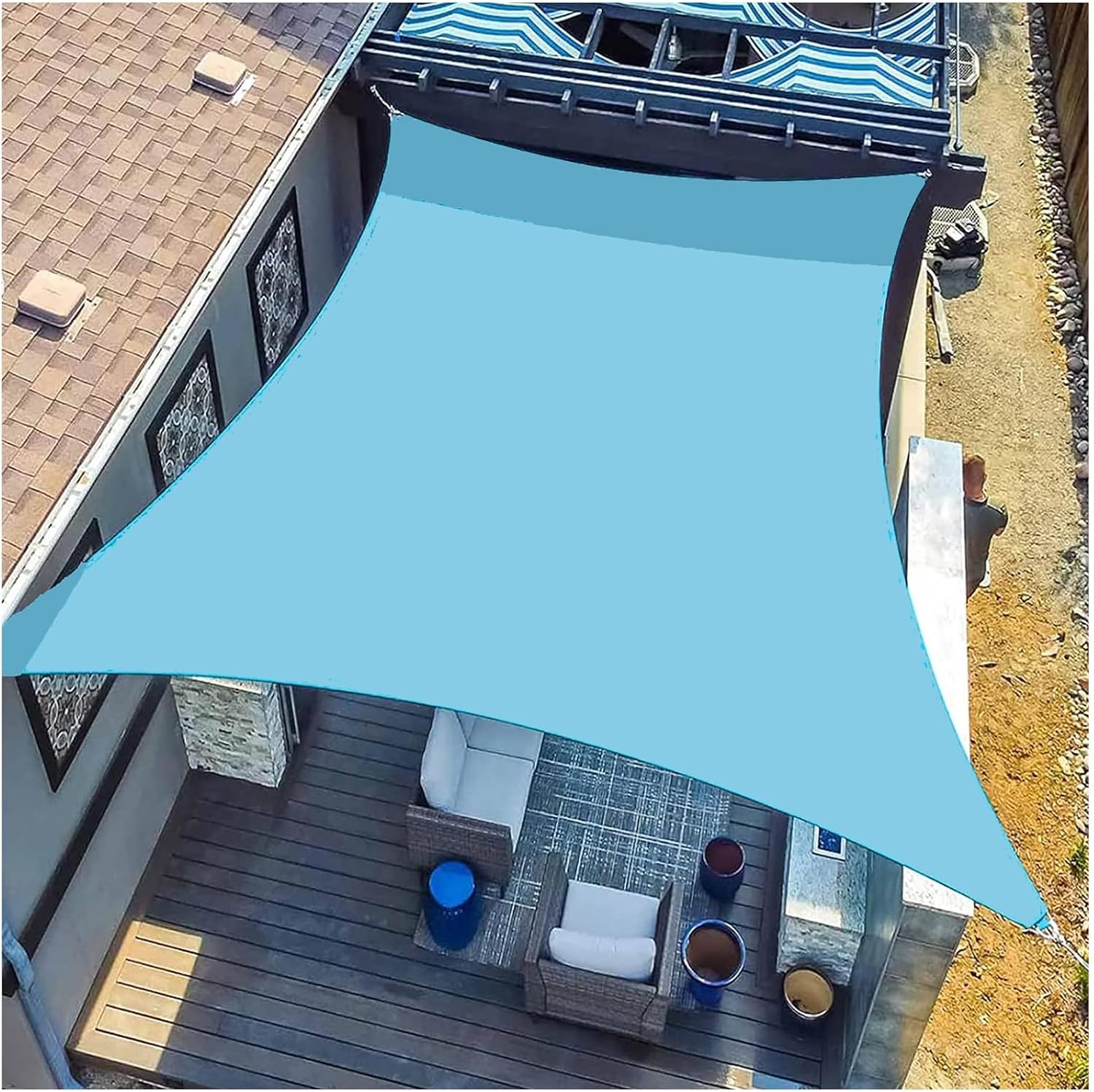 Amazon.com : LXBche Waterproof Sun Shade Sail Canopy Awning Shelter ...