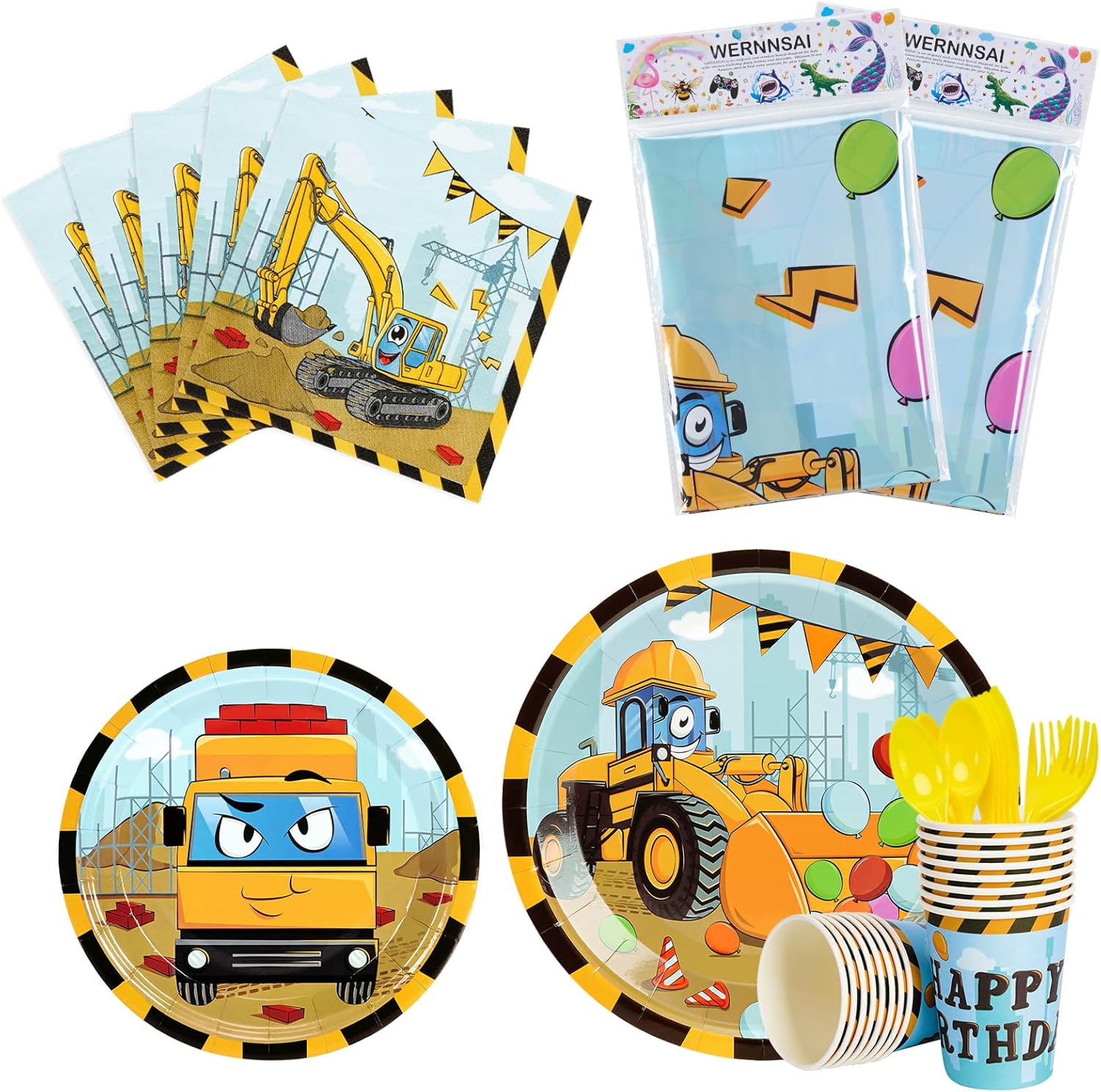 Amazon.com: WERNNSAI Construction Party Supplies - Construction Party ...