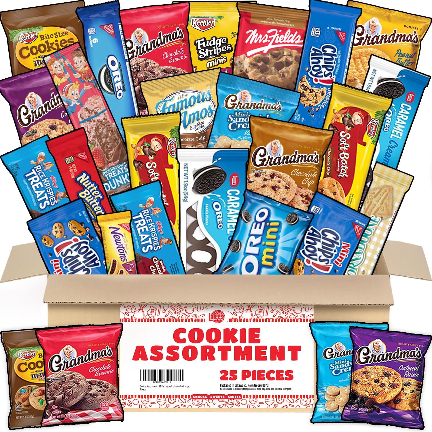 Amazon.com: Cookies Individually Wrapped - 25 Full Size Pieces - Snack ...