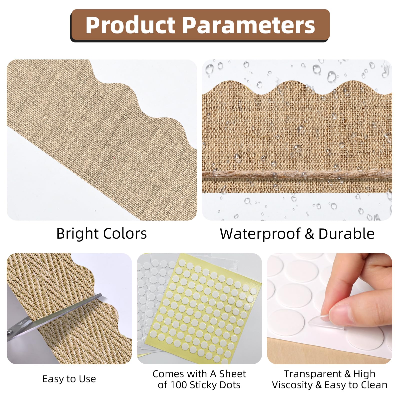 Snapklik.com : Spring Burlap Bulletin Board Border Set - 6 Rolls 196.8 ...