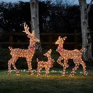 Lights4fun Harewood - Set di 540 luci a LED con renna a forma di cervo ...