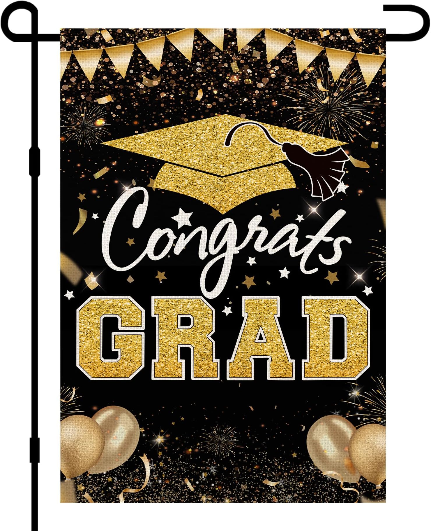 Amazon.com : Congrats Grad Diploma Cap Garden Flags for Outside 12x18 ...