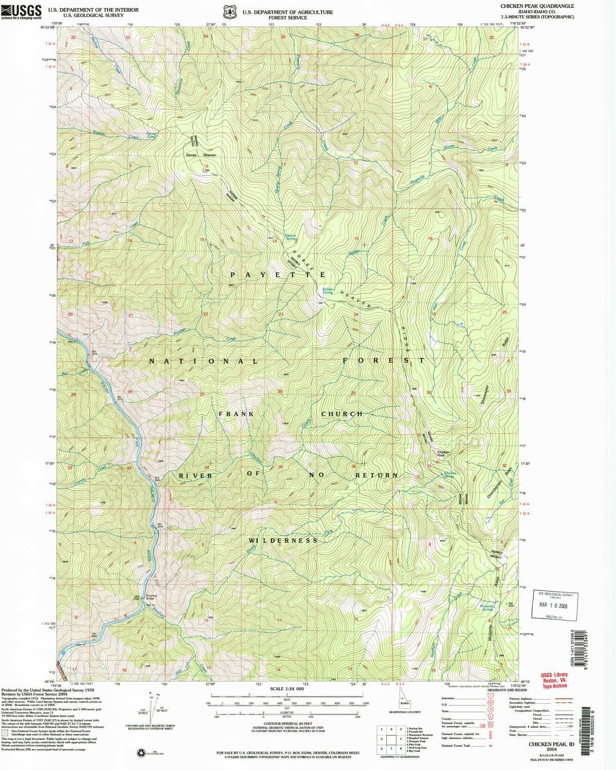 Amazon.com : YellowMaps Chicken Peak ID topo map, 1:24000 Scale, 7.5 X ...