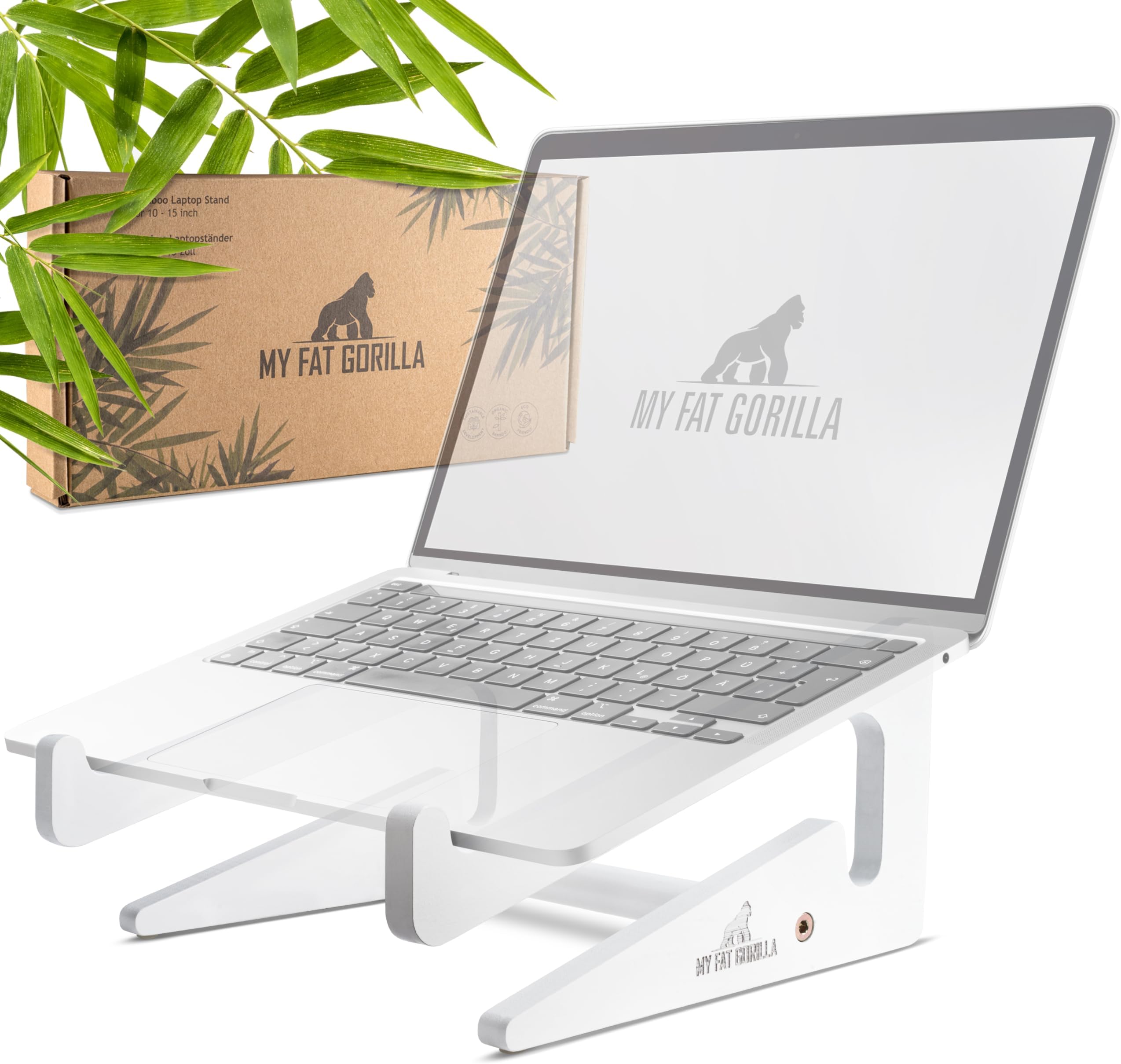 MY FAT GORILLA Bamboo Laptop Stand, Ergonomic Universal Holder for ...