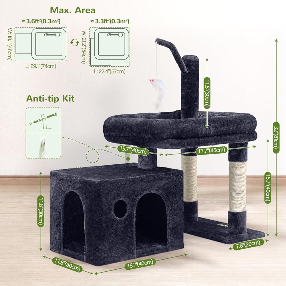 F32 Small Cat Tree for Large Indoor Cat, Short Cat Philippines | Ubuy