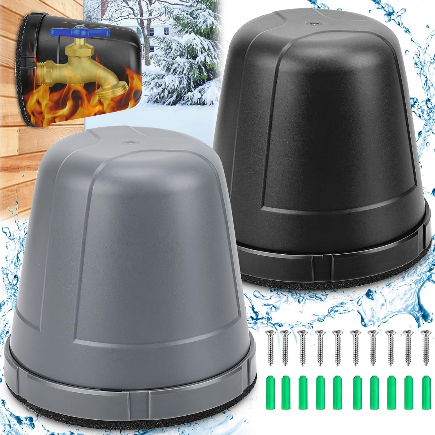 Amazon.com: Mydrissu Outdoor Faucet Cover for Winter, 2Pack Faucets ...