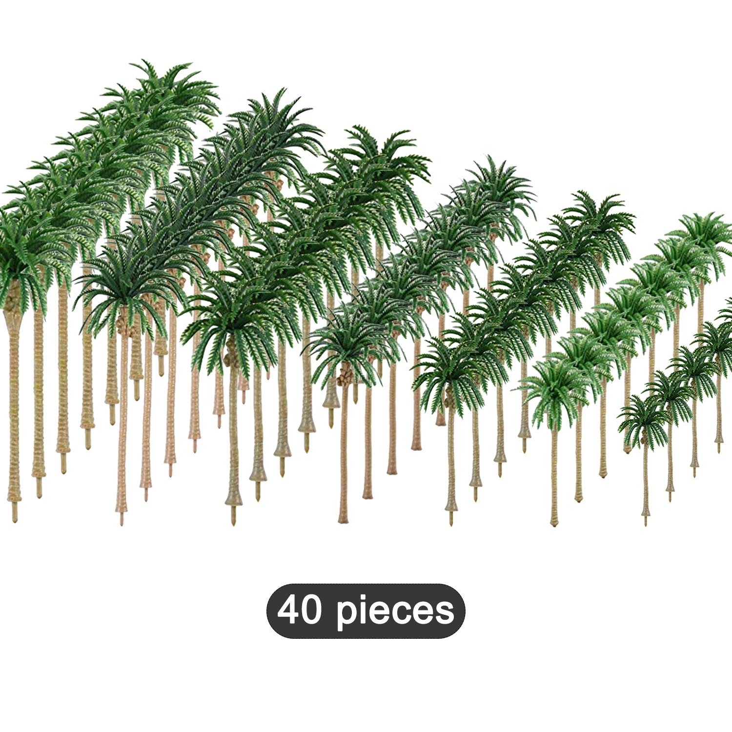 Buy Trounistro 40 Pieces Model Palm Tree Scenery Model Tree Building ...