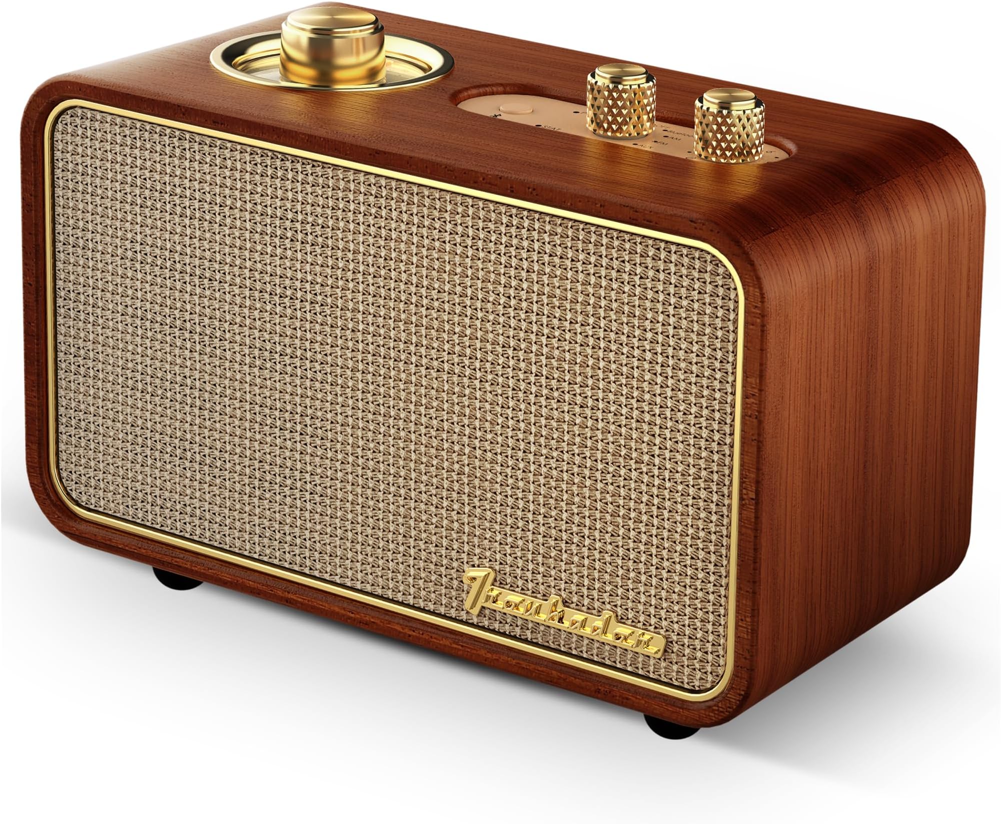 Amazon.com: TRENBADER Retro Bluetooth Speaker, Wireless Speaker Walnut ...