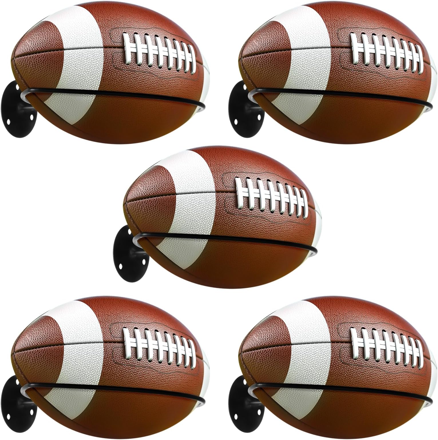 Amazon.com: TIMCORR Wall Mounted Football Holders, 5 Pcs Rugby Display ...