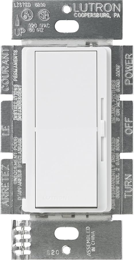Lutron DVF-103P-277-WH Lighting DIMMER and Ballast - Wall Dimmer ...