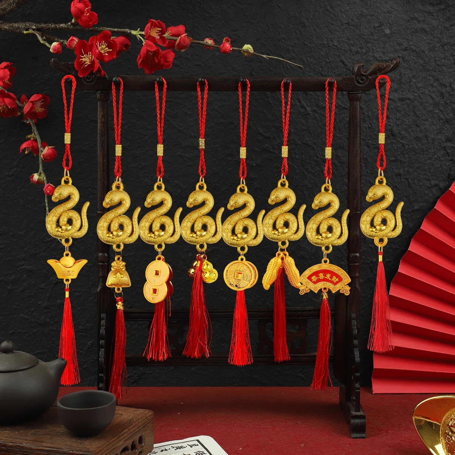 Amazon.com: 8 Pack Chinese New Year Decorations 2025 Year of The Snake ...