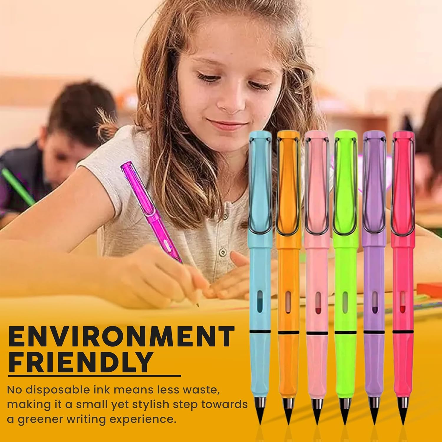 ALLWAYUP – 6 lápices mágicos eternos sin tinta con borrador, lápiz ...