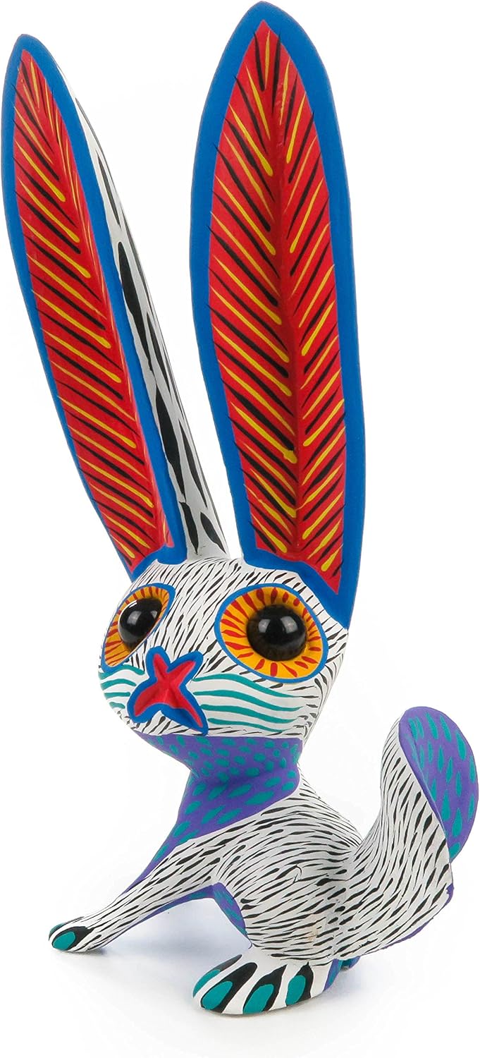 Amazon.com: White Rabbit Oaxacan Alebrije Wood Carving Handcrafted Fine ...
