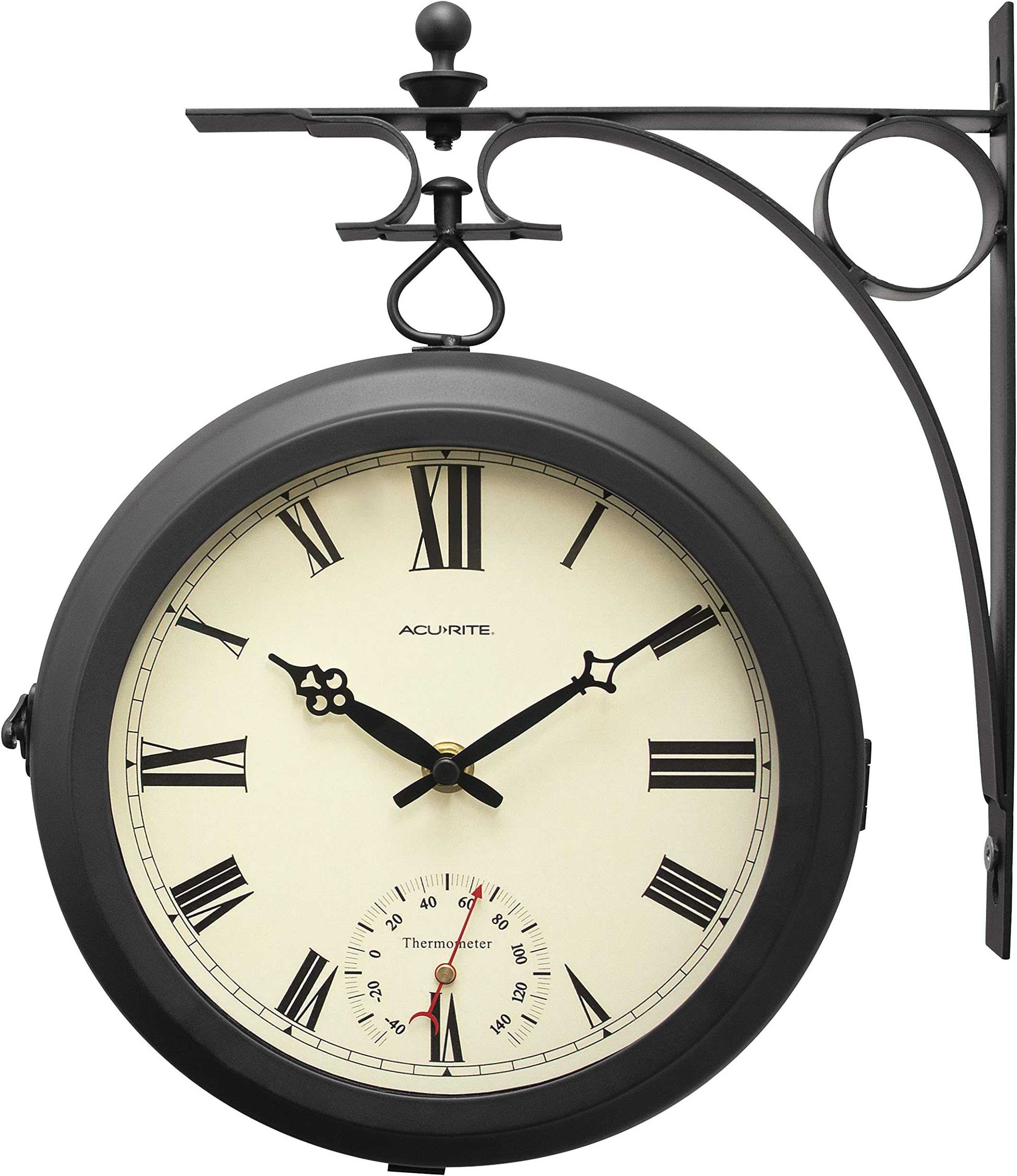 Amazon.com : Whitehall Products 1782 Solstice Thermometer Clock ...