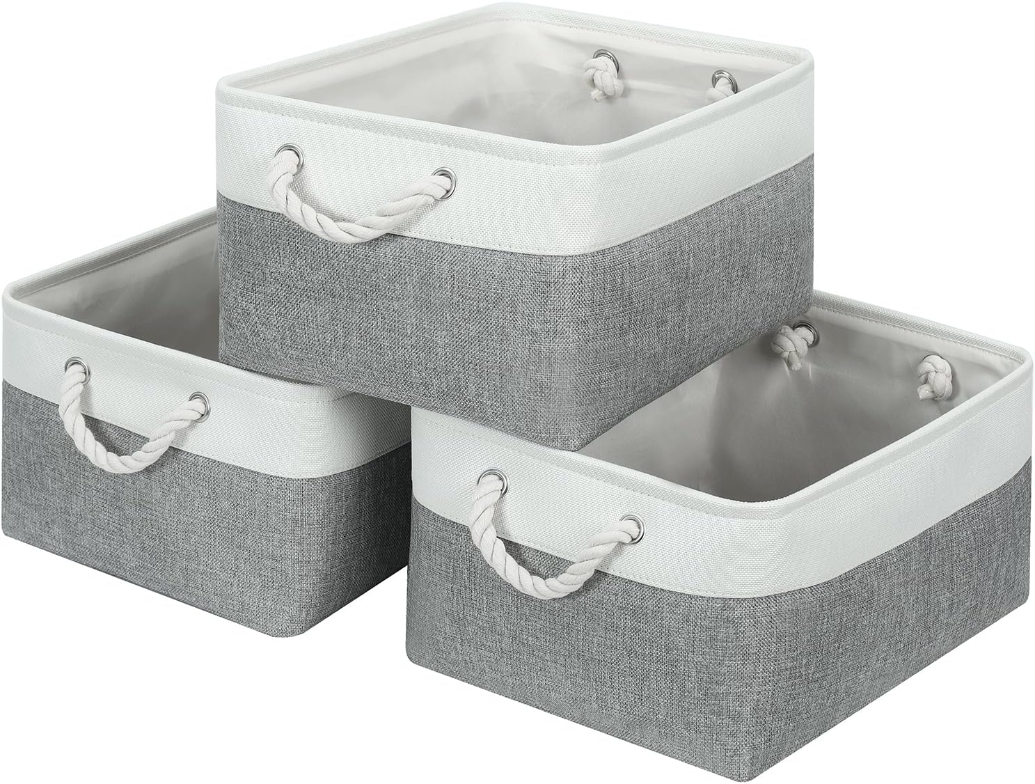 Syeeiex Storage Basket for Shelves [4 Pack], Storage Boxes with Handles ...